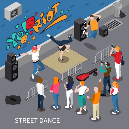Street dance competition on stage Royalty Free Vector Image