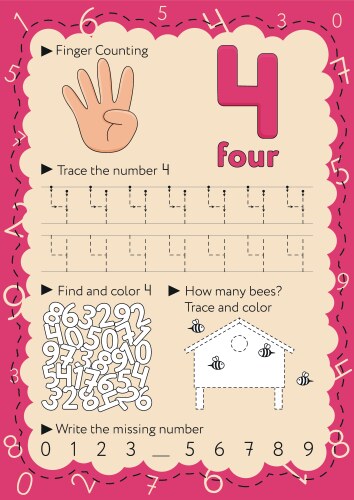 Children educational cards with numbers Royalty Free Vector