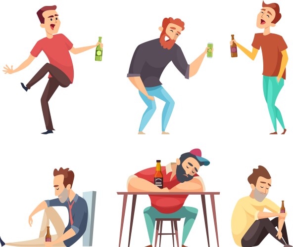 Help Overcome Alcohol Addiction Abuse Alcoholism Vector Image