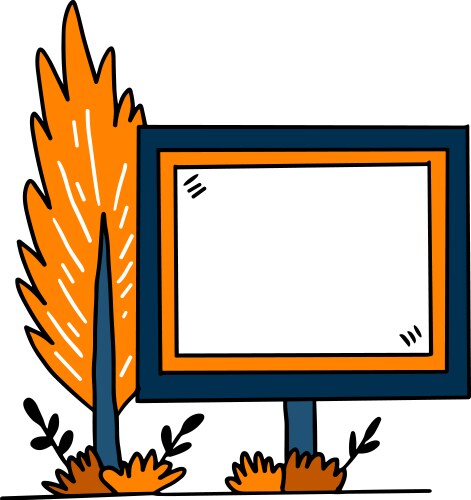 A tree is next to sign that blank Royalty Free Vector Image