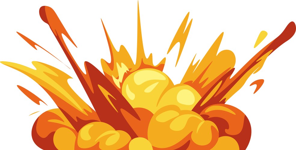 Destruction explosion effect cartoon Royalty Free Vector