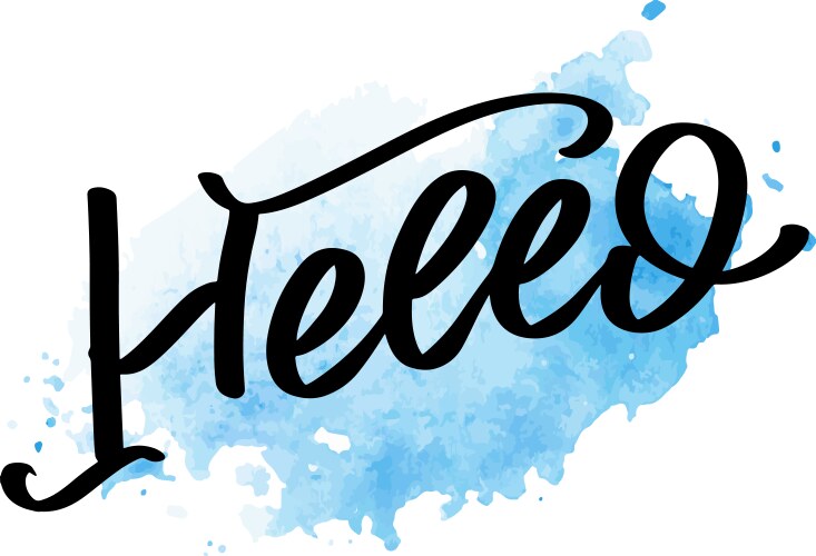 Hello hand lettering Royalty Free Vector Image