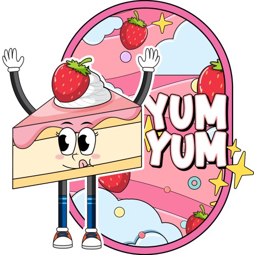 Yummy hand written word Royalty Free Vector Image
