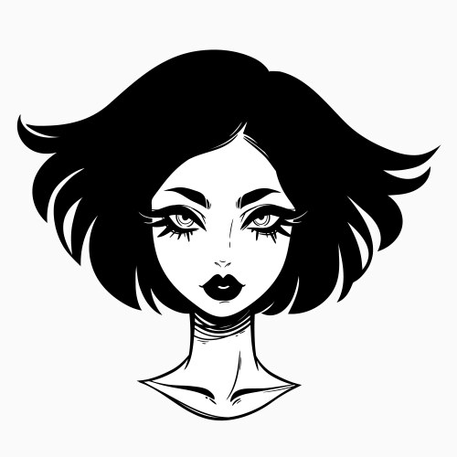 Gothic Girl Kneeling with Boots Royalty Free Vector Image