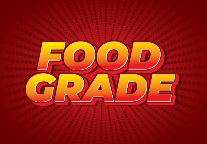 Food grade text effect in 3d style with good Vector Image