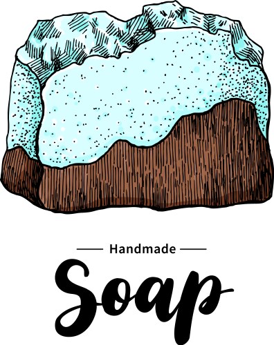 Handmade natural soap hand drawn Royalty Free Vector Image