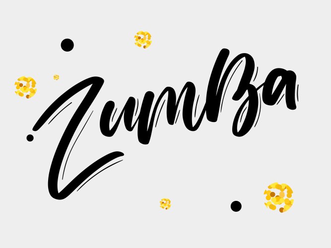 Zumba dance studio text calligraphy word banner Vector Image