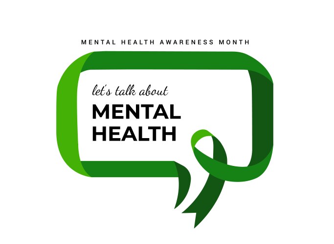 Mental health awareness month raising Royalty Free Vector