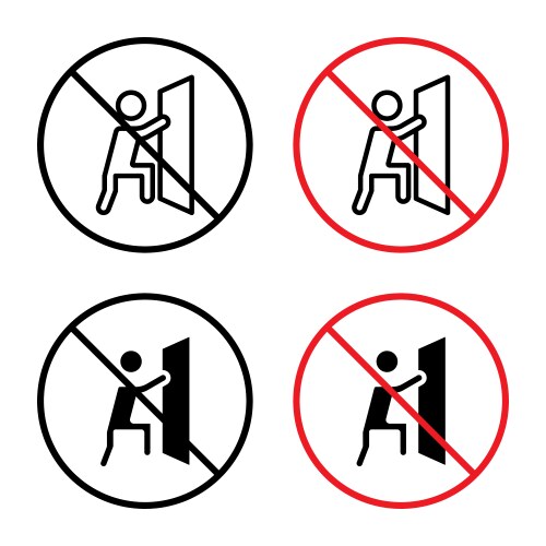 Pushing prohibited sign maintain safety Royalty Free Vector