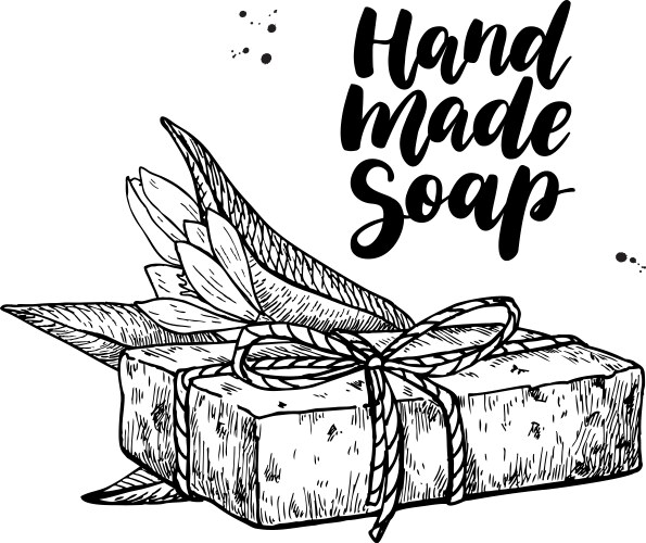 Handmade natural soap hand drawn Royalty Free Vector Image