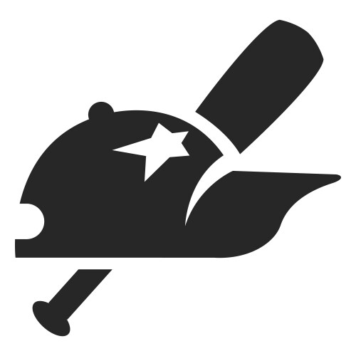 Baseball bat star icon Royalty Free Vector Image