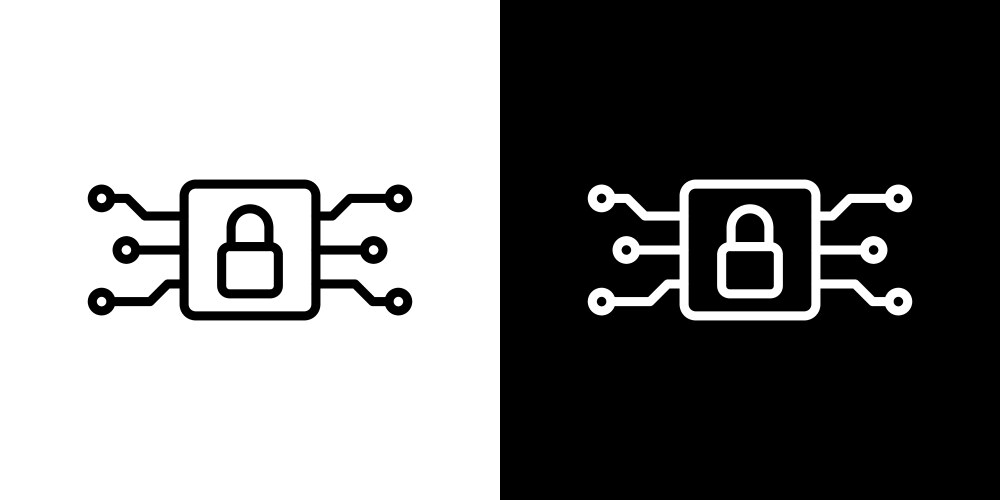 Cyber Security Icon Set Digital System Data Tech Vector Image