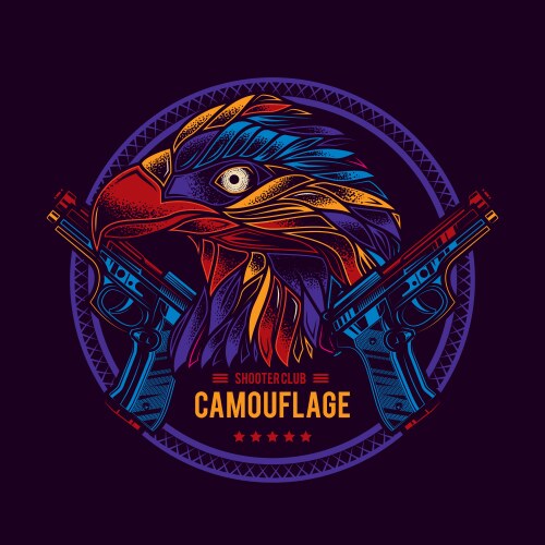 Emblem shooter club Royalty Free Vector Image - VectorStock