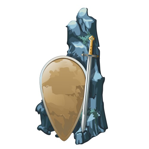 Legendary sword in the stone Royalty Free Vector Image
