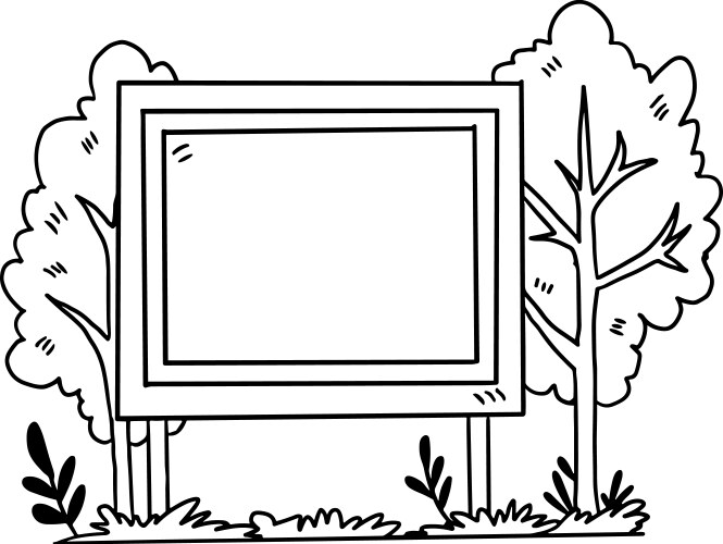 A tree is next to sign that blank Royalty Free Vector Image