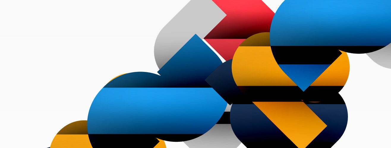Colorful curve geometric shapes on white Vector Image