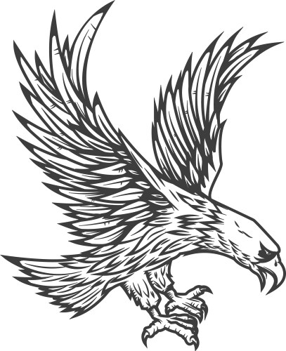 Monochromatic american eagle Royalty Free Vector Image