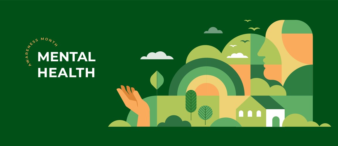 Mental health awareness month raising Royalty Free Vector