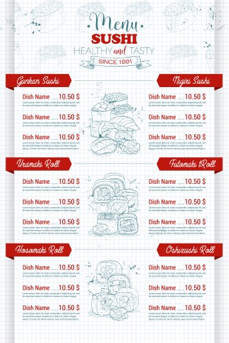 Poster sushi restaurant Royalty Free Vector Image