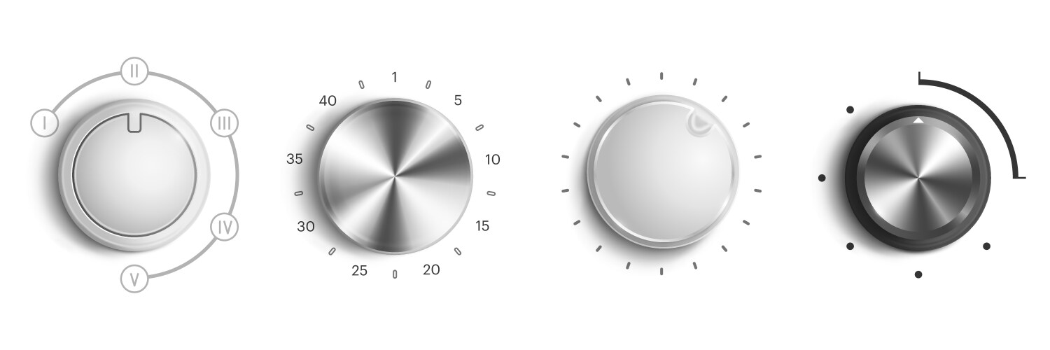 Round scale and controller volume level knob Vector Image