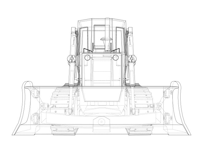 Dozer detailed bulldozer stock Royalty Free Vector Image