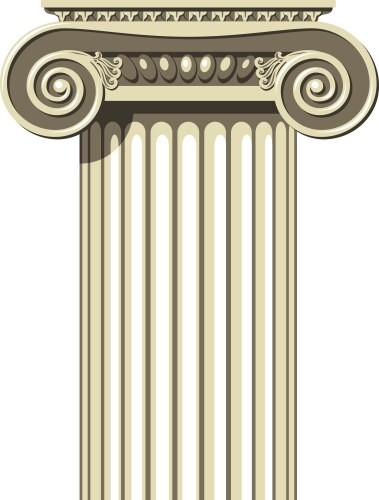 Golden greek single column in cartoon style Vector Image