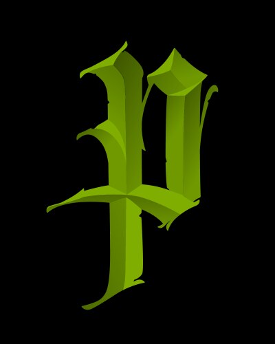 Letter p in the gothic style alphabet symbol Vector Image