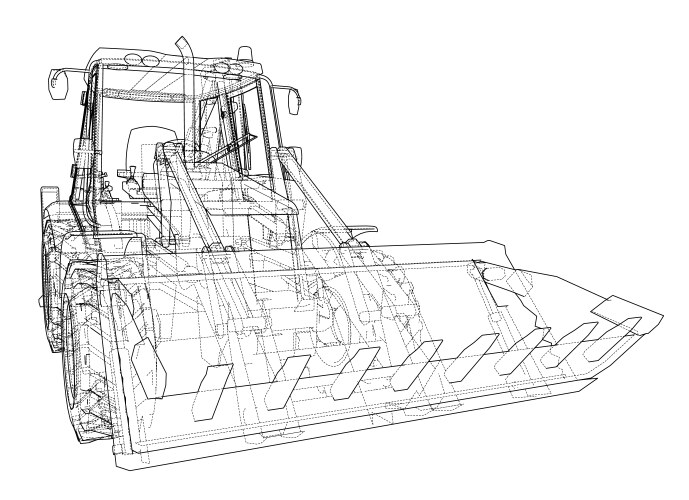 Sketch of loading shovel with back actor Vector Image