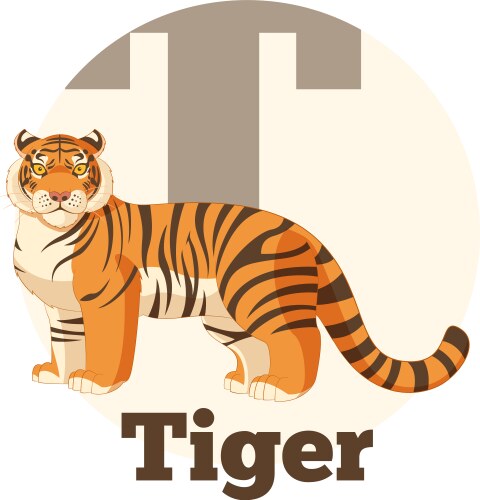 Tiger cartoon animal Royalty Free Vector Image