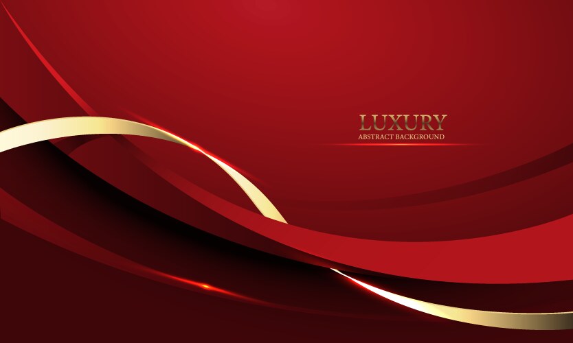 Abstract red and gold waved shapes background Vector Image
