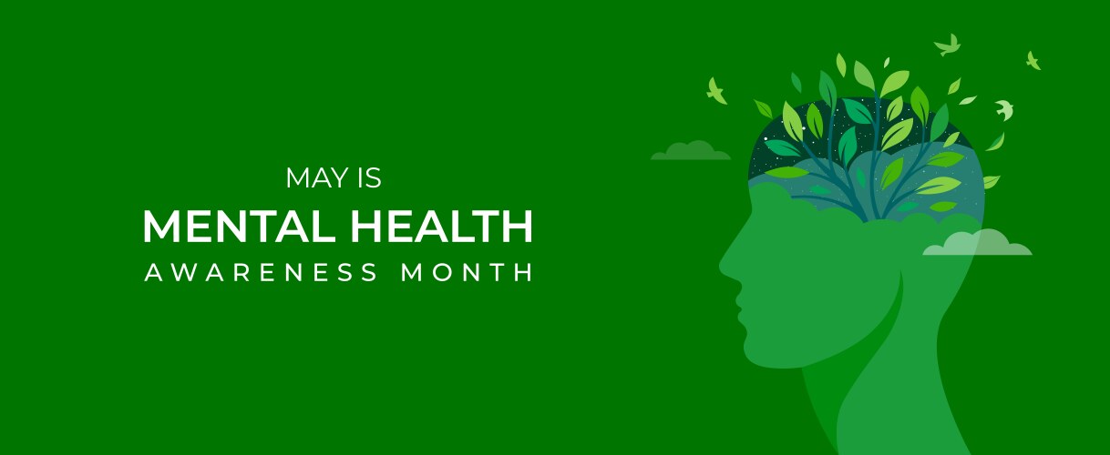 World mental health day awareness month banner Vector Image