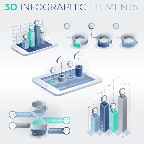 3d infographic elements Royalty Free Vector Image