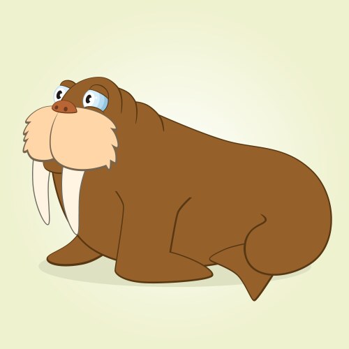 Cute walrus cartoon on ice Royalty Free Vector Image