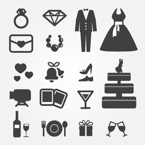 Wedding icons Royalty Free Vector Image - VectorStock