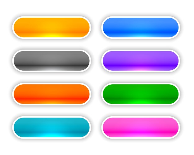 Collection of 3d web app button element sign Vector Image