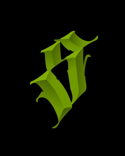 Letter s in gothic style alphabet symbol Vector Image