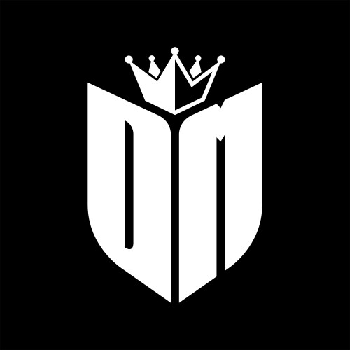 Dm letter monogram with triangle curve shield Vector Image