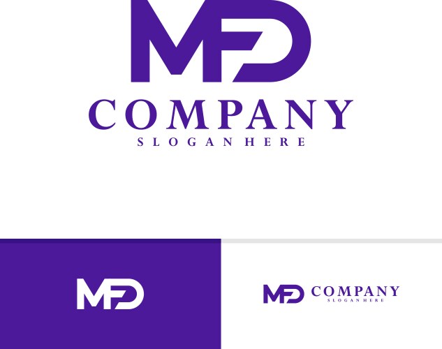 Letter m d logo design template initial md Vector Image