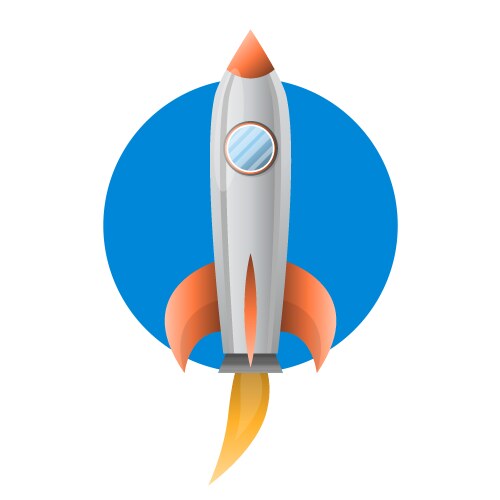 Rocket in space Royalty Free Vector Image - VectorStock