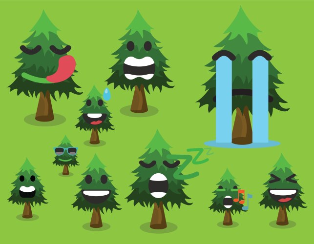 Set cute tooth emoji emoticons Royalty Free Vector Image