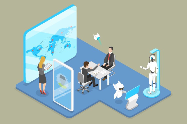Isometric doctors concept work of medical hospital