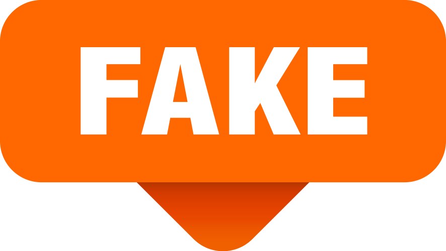 Fake sticker sign on transparent background Vector Image