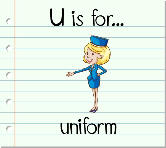 Flashcard letter u is for up Royalty Free Vector Image