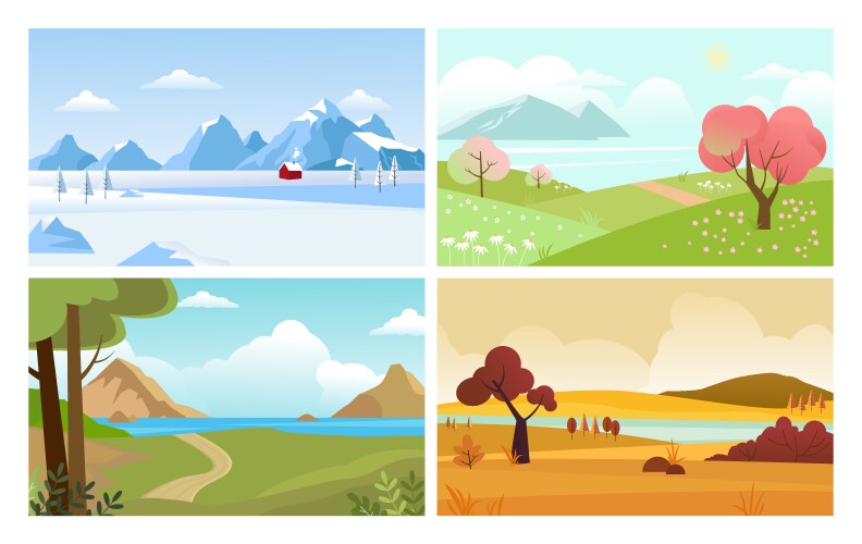 Cute monthly seasonally backgrounds banners Vector Image