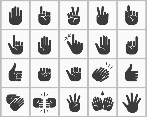 Hands icons isolated Royalty Free Vector Image