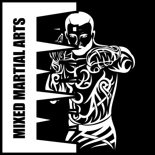 Mma japanese fight club prints Royalty Free Vector Image
