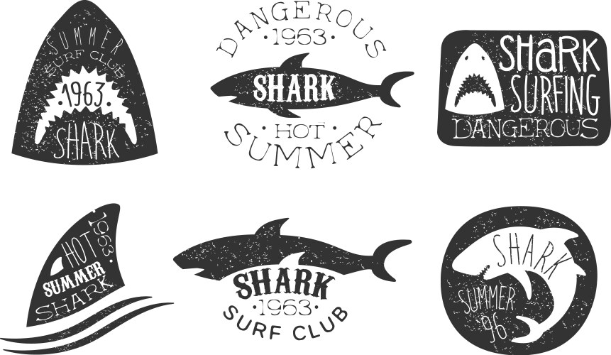 Vintage diving center monochrome logotypes Vector Image