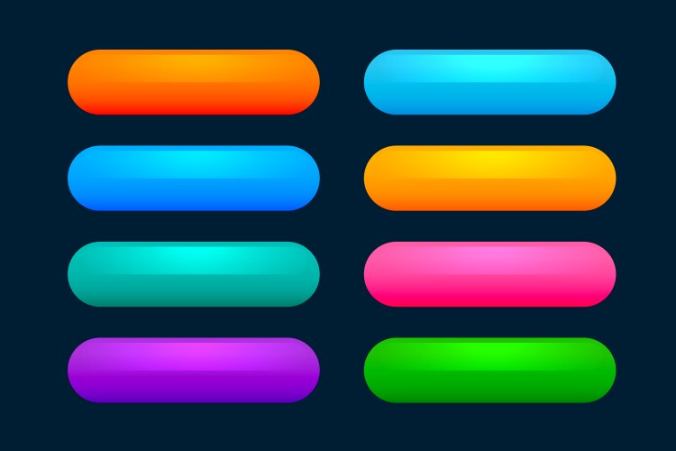 Collection of empty web app button icon design Vector Image