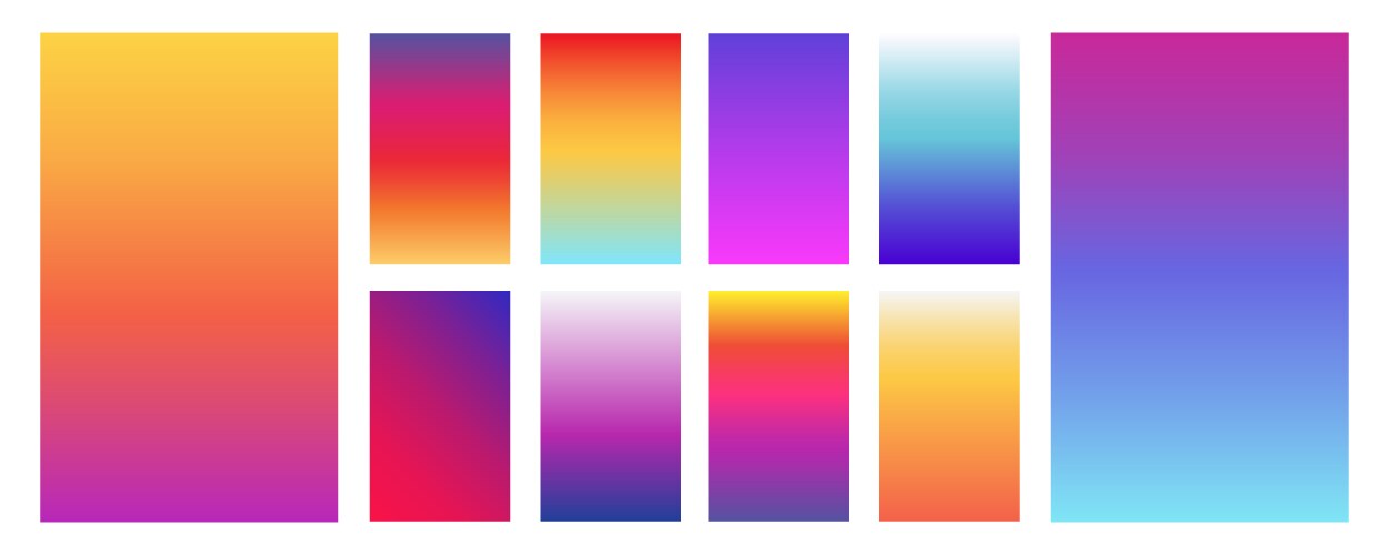 Set gradient background for mobile app design Vector Image