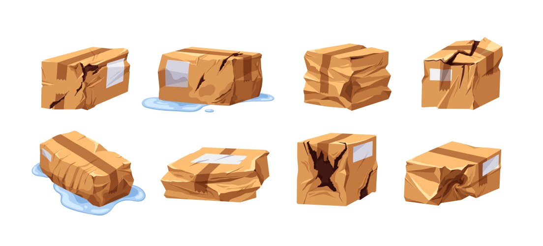 Damaged Shipping Boxes - Logistics Issues – Royalty-Free Vector ...